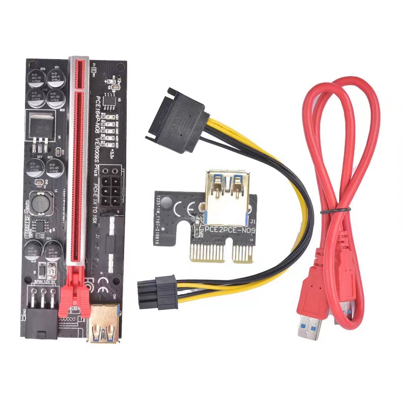 Riser 012max Riser 009s Plus 8 cap สายไรเซอร์ Pci-e riser 1x to 16x Pci Express riser card riser ...