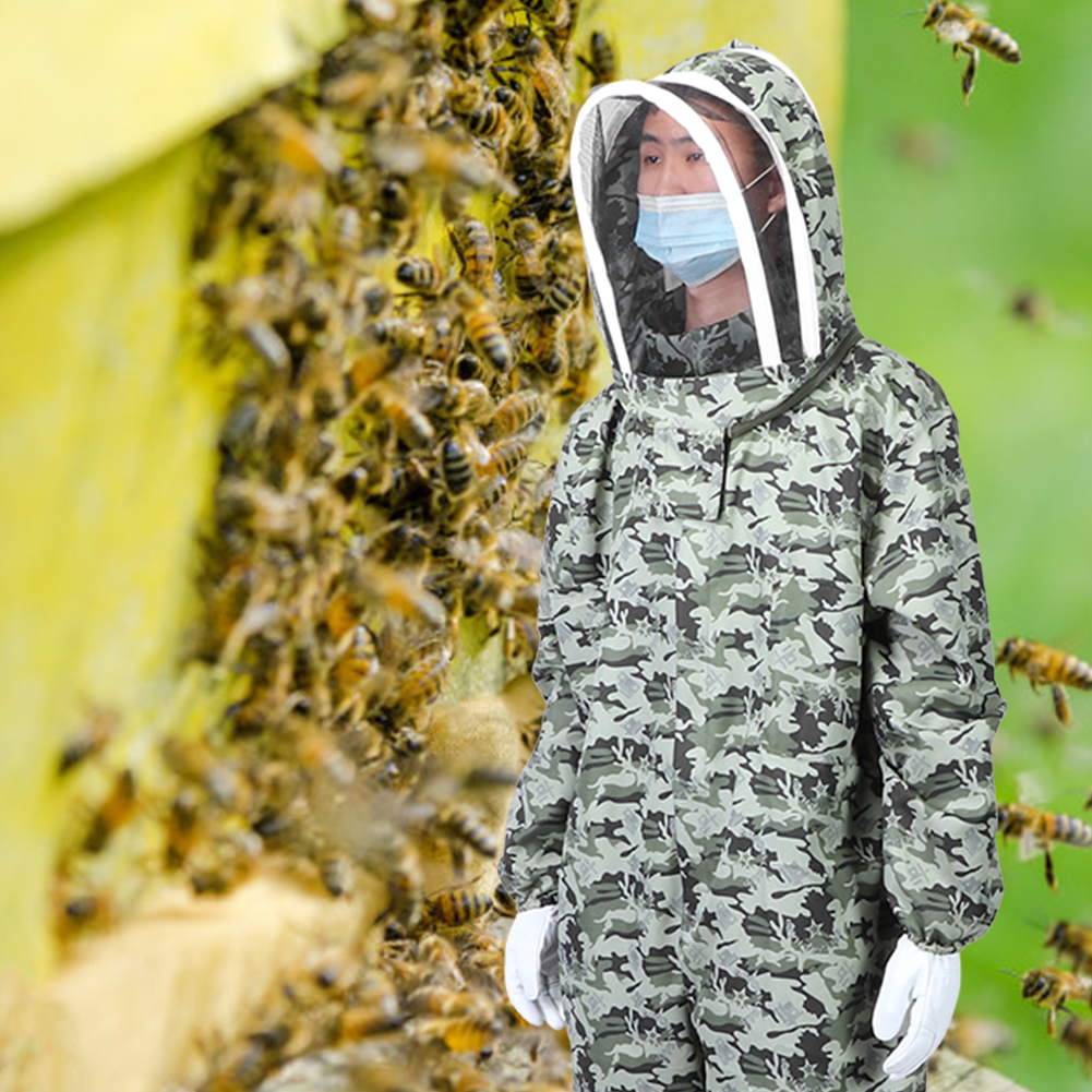 【COD】Double Zippers One-Piece Bee Suit ชุดป้องกันการเลี้ยงผึ้งพร้อมถุง ...