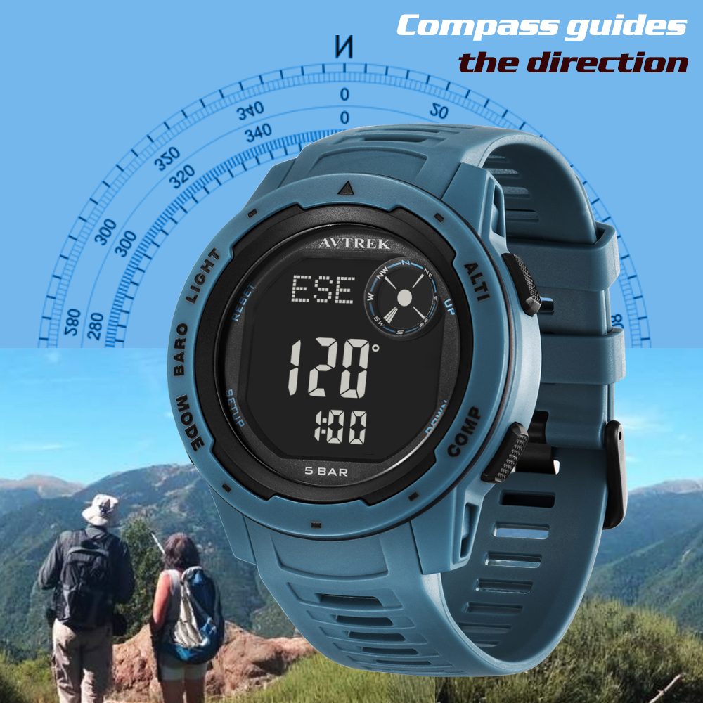 Mens Outdoors sport Digital watch Hours Running Pedometer Calorie ...