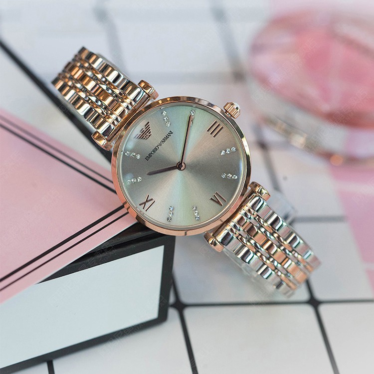 New EMPORIO ARMANI Classic Grey Dial Ladies Watch AR1840ของแท้100 ...