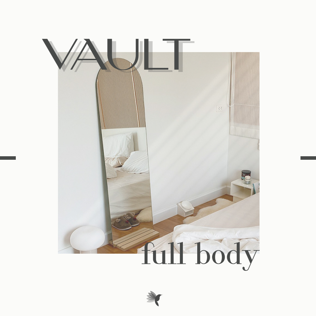 กระจกส่องเต็มตัว 🤍premium quality ไร้ขอบ สไตล์มินิมอล พร้อมฐานไม้ปรับ ...