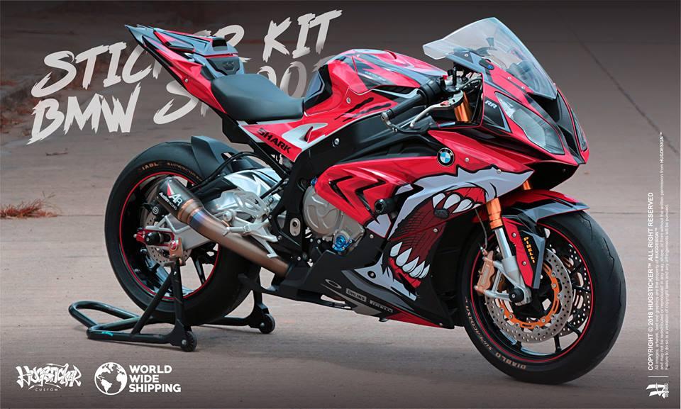 สติ๊กเกอร์ BMW S1000RR 2015-2018 ลายฉลามสีแดง - hugsticker - ThaiPick