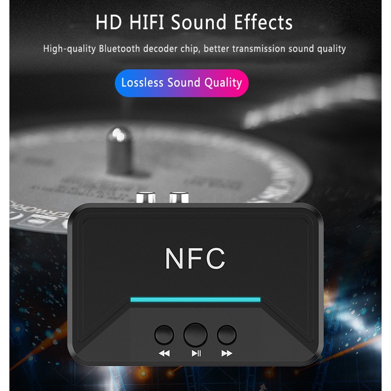 NFC กล่องอะแดปเตอร์ BT200 NFC Bluetooth 5.0 รับเสียงสเตอริโอ ชนิดบลูทูธ ไร้สาย HIFI 3.5 ...