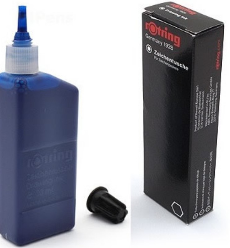หมึกสีน้ำเงิน น้ำหมึกขวดรอตริง rOtring Drawing INK (23ml.) หมึกสัก หมึก ...