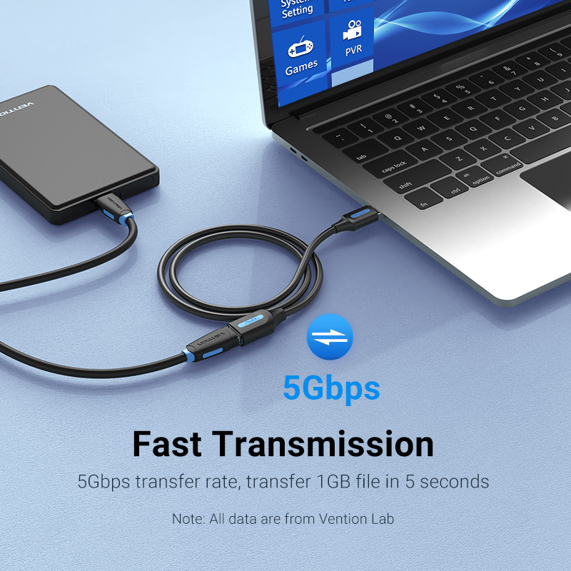 Vention สายพ่วง USB 3.0 Extension Cable Extender Data Cord for PC Smart TV SSD USB HUB Fast ...