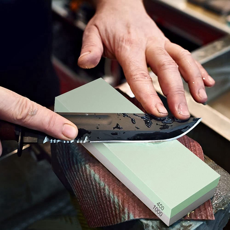 Knife Sharpening Stone Kit 4 Side Whetstone Sharpener, Preium 400/1000 ...