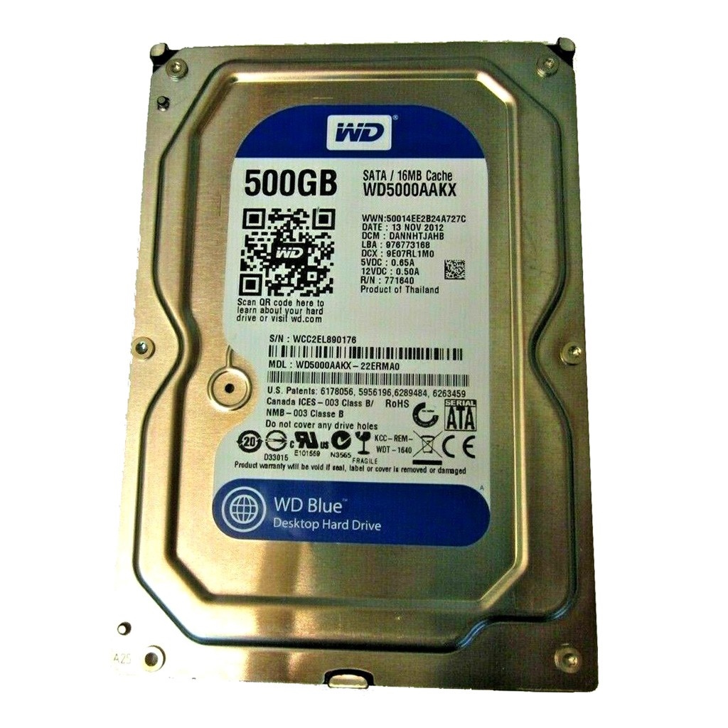 Blue Lable 500GB Internal HDD 7200 RPM SATA 3.5inch (WD5000AAKX) Hard ...