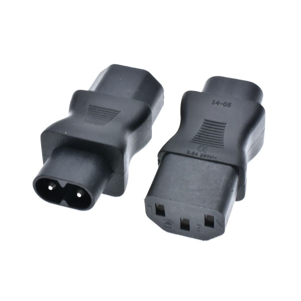 IEC C13 Female To C8 Male 2 Pin Plug Converter AC Power Adapter AC250V ...