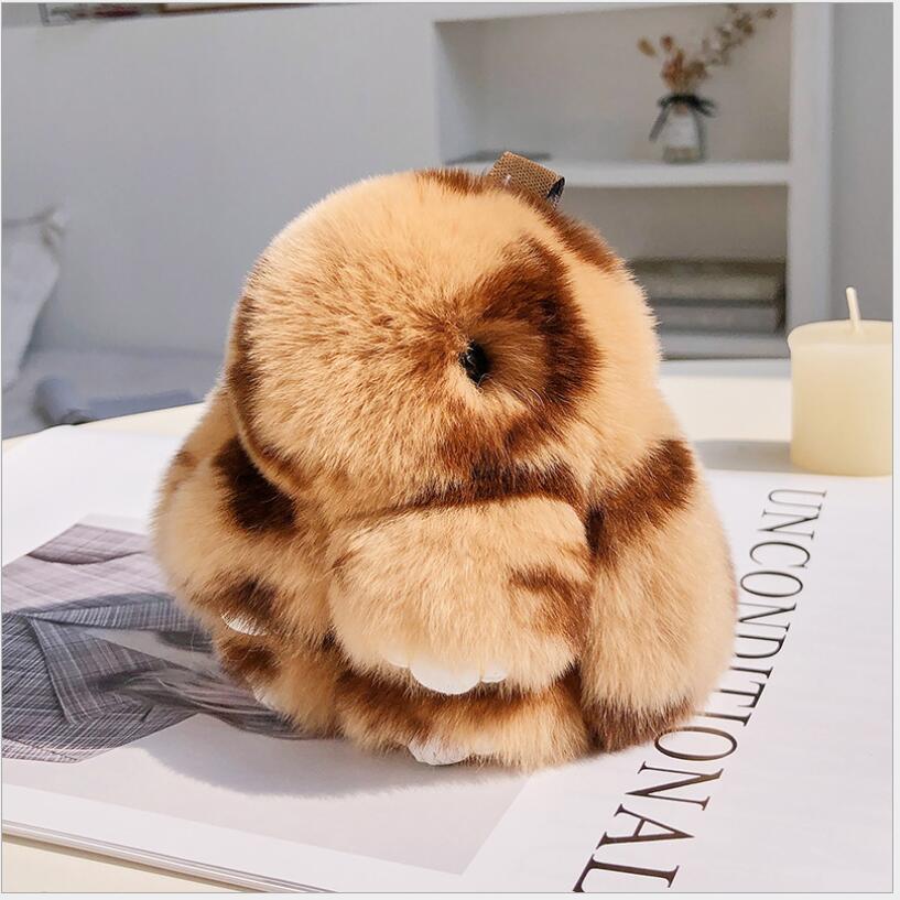 Real Rex Rabbit Fur Pompom Bag Pendant Female Car Key Buckle Jewelry ...