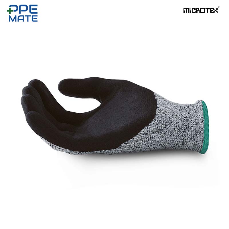 MICROTEX HI-CUT NITRILE GRIP ถุงมือกันบาดเคลือบไนไตร ป้องกันการบาดเฉือน ...