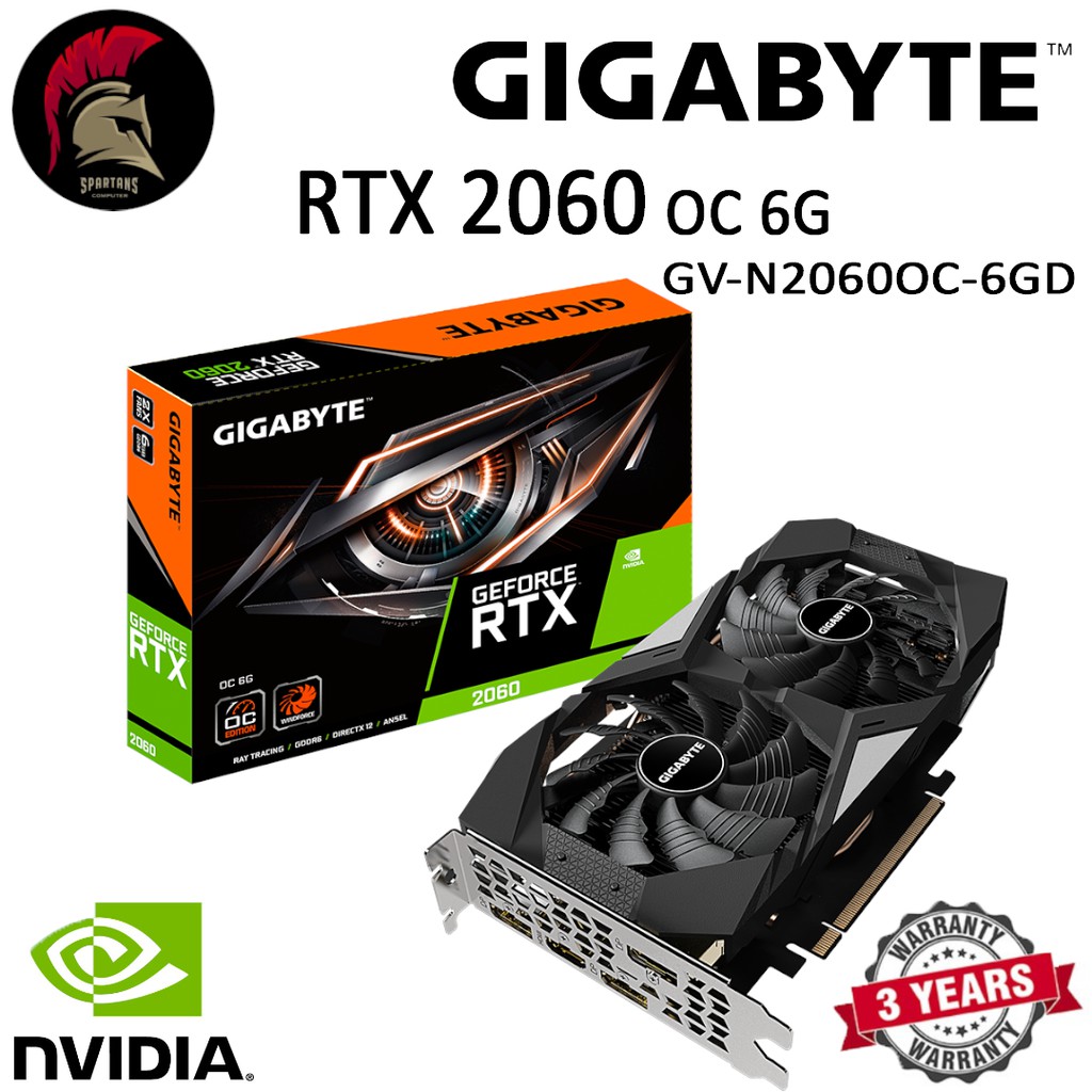GIGABYTE RTX 2060 OC 6GB การ์ด GeForce VGA แรงกว่า GTX 1660 Super ...