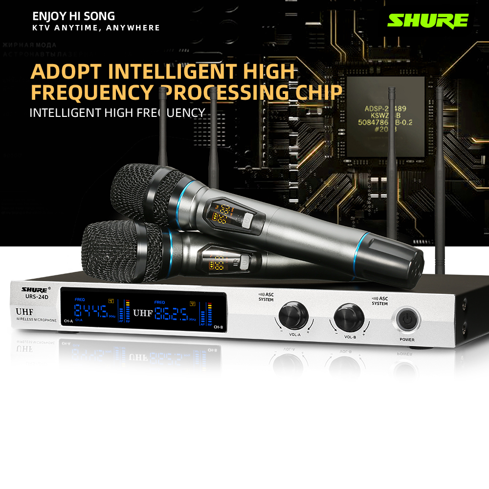 SHURE URS-24D Wireless ไมโครโฟน One สำหรับ 2 2 ไมโครโฟนแบบใช้มือถือ 4 ...