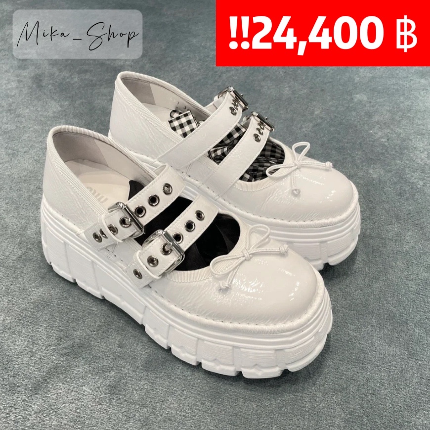 Miu Miu Naplak leather flatform ballerinas !!NEW ของแท้ 100% รองเท้า ...