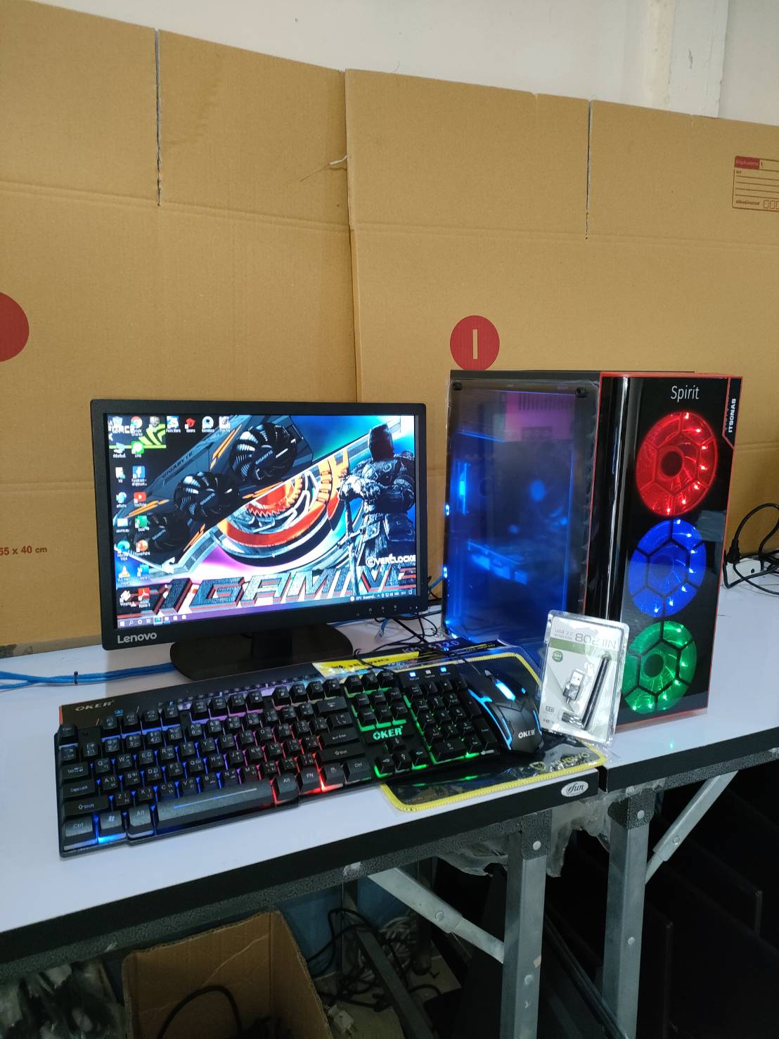 คอมพิวเตอร์ครบชุดเล่นเกมส์ แถมฟรีตัวรับไวไฟ เม้าส์คีย์บอร์ดไฟ pubg lite ...