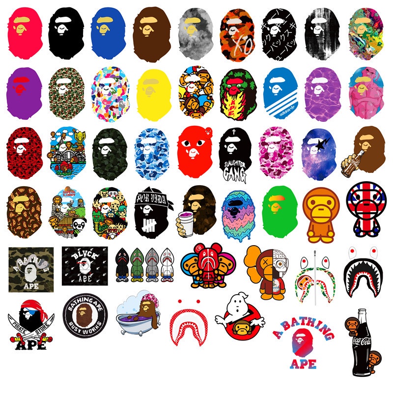 A BATHING APE BAPE อะเบทธิงเอพ coke 50แผ่น กันน้ำ สติ๊กเกอร์ ใช้ซ้ำได้ ...