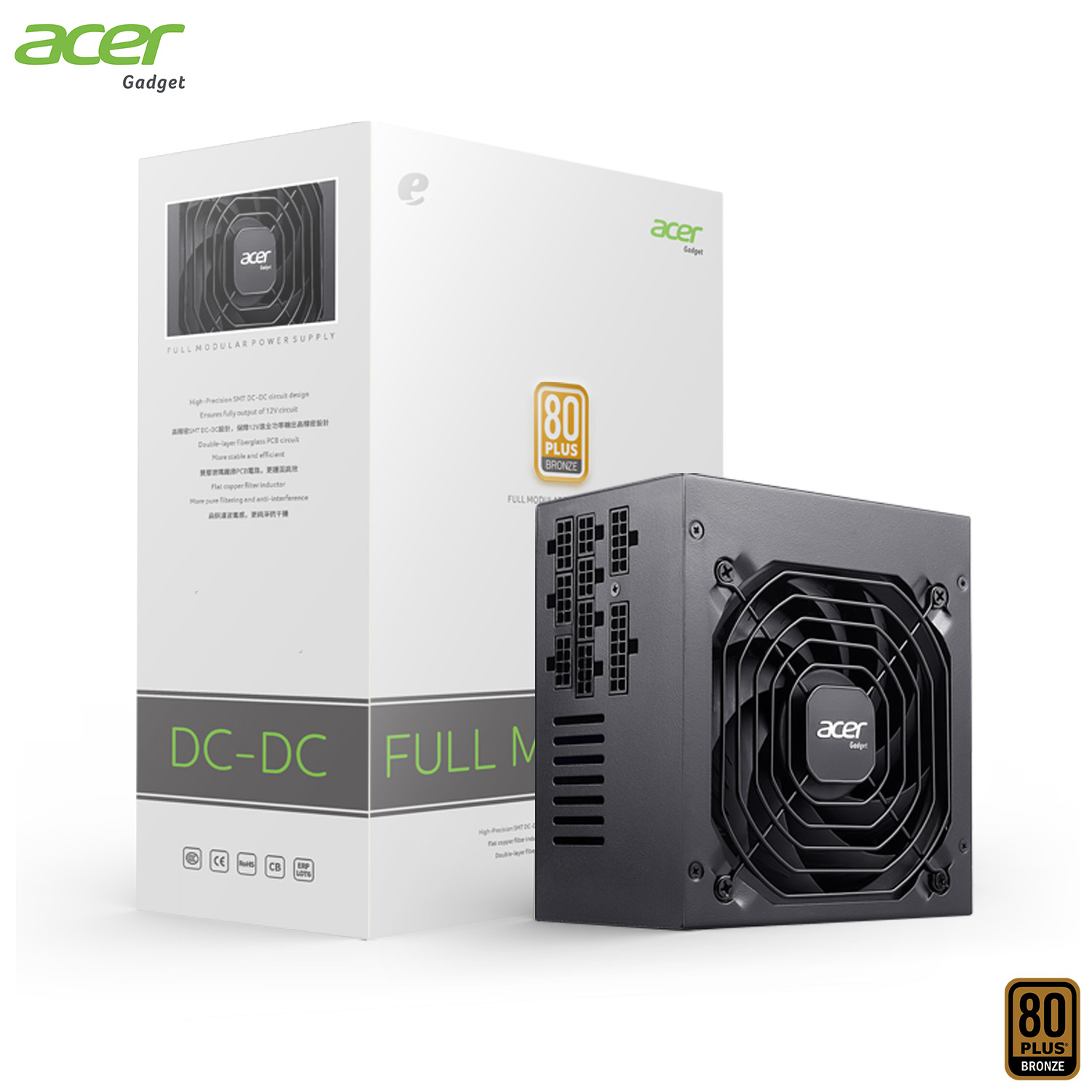 อุปกรณ์จ่ายไฟ Acer eMachine AC650 650W 80 Bronze DC-DC Full Mod Power ...