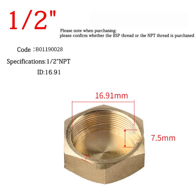 1/4 3/8 1/2 5/8 3/4 7/8 BSPT Fine Teeth Threaded Copper Plug For Air ...