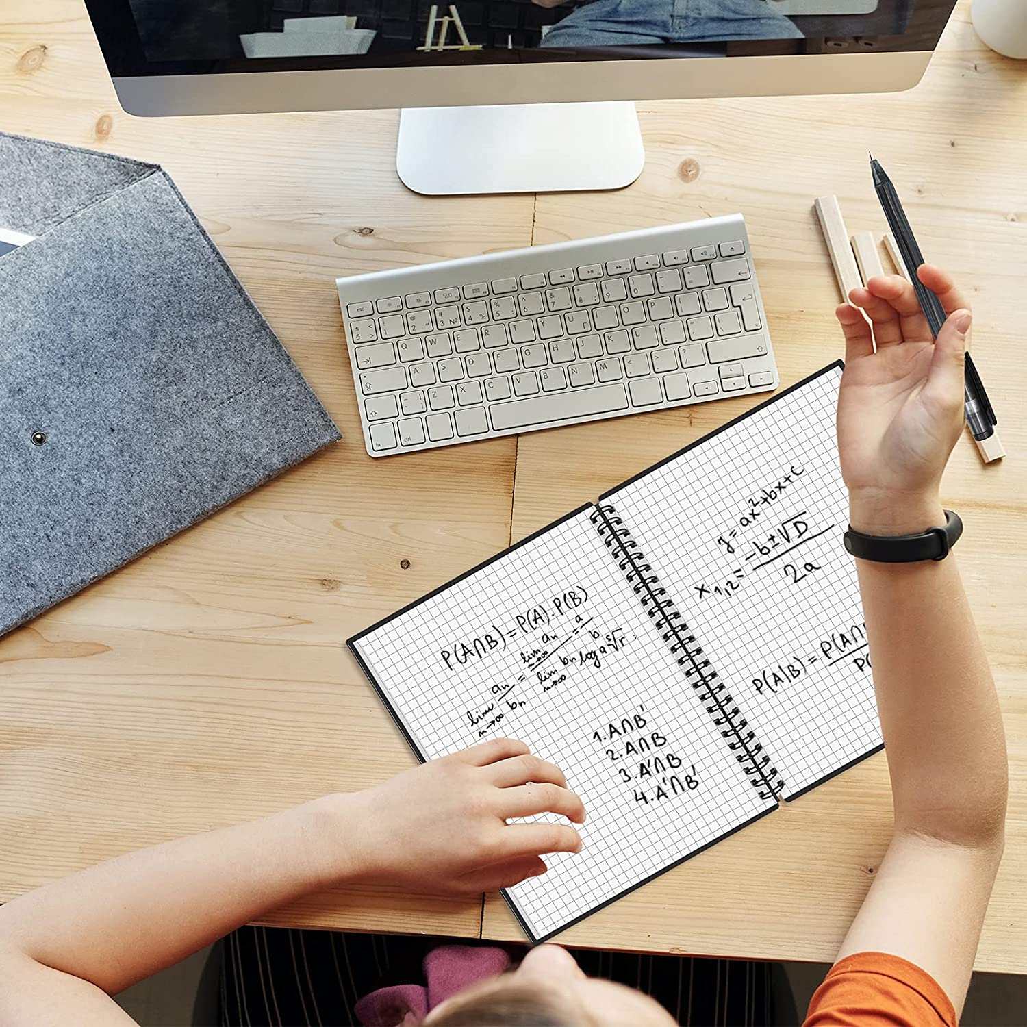 A4 Blank page Erasable Reusable Smart Writing Notebook Black Waterproof ...