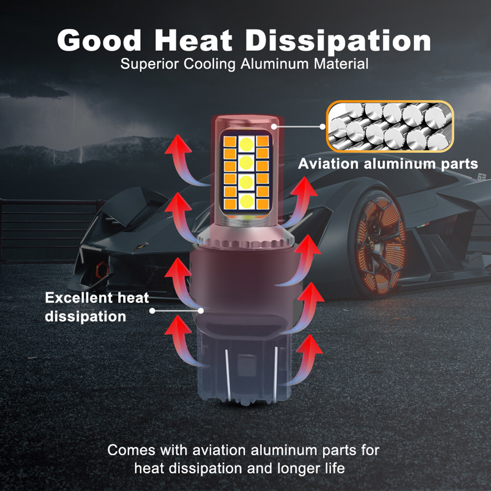 ANMINGPU 2x ไฟสัญญาณ Led T20 7443 580 W21 5W Led T25 3157 P27 7W 3030SMD BAY15D P21 5W Led 1157 ...