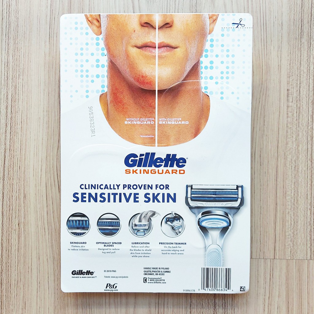 ควรมี GILLETTE SKINGUARD RAZOR FOR SENSITIVE SKIN 1 HANDLE + 9 REFILLS ...