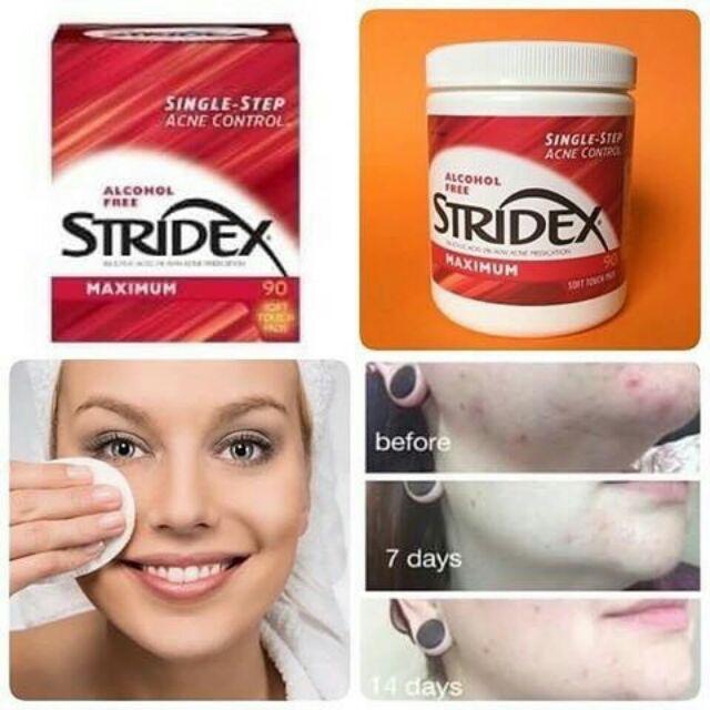 แผ่นเช็ดทำความสะอาดผิว Stridex Single-Step Acne Control Maximum Alcohol Free 90 Soft Touch Pads ...