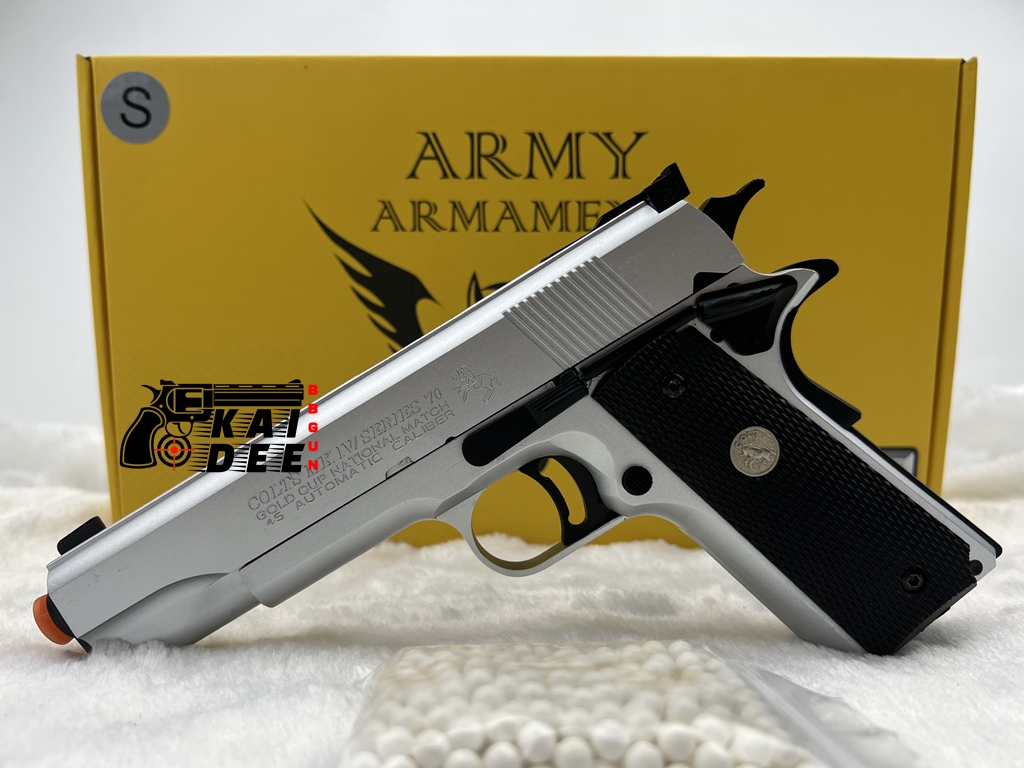 บีบีกันอัดแก๊ส ARMY R29 สีเงิน ฟรี!!! ของแถมพร้อมเล่นครบชุด - KAI DEE ...