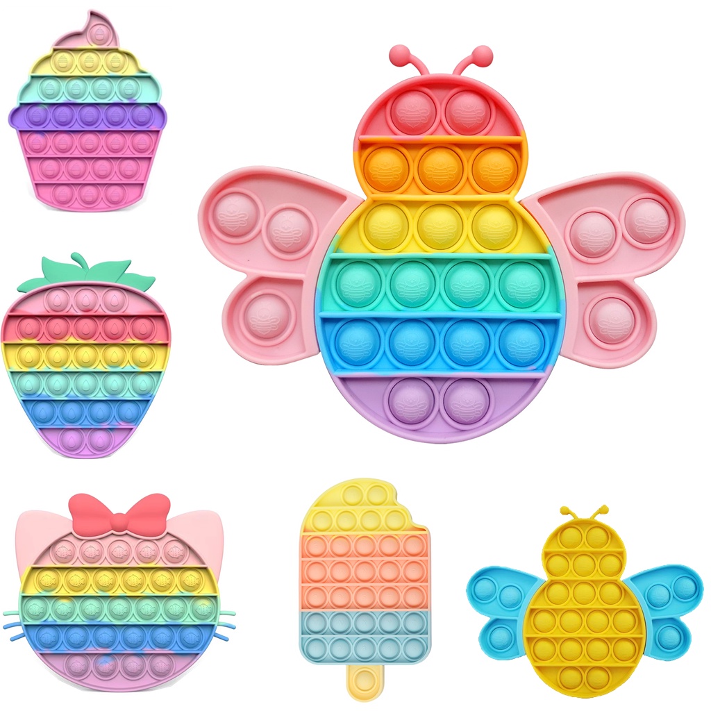 Pop Its Round Fidget Toy Push Bubble Stress Relief Kids Pop It Tiktok ...