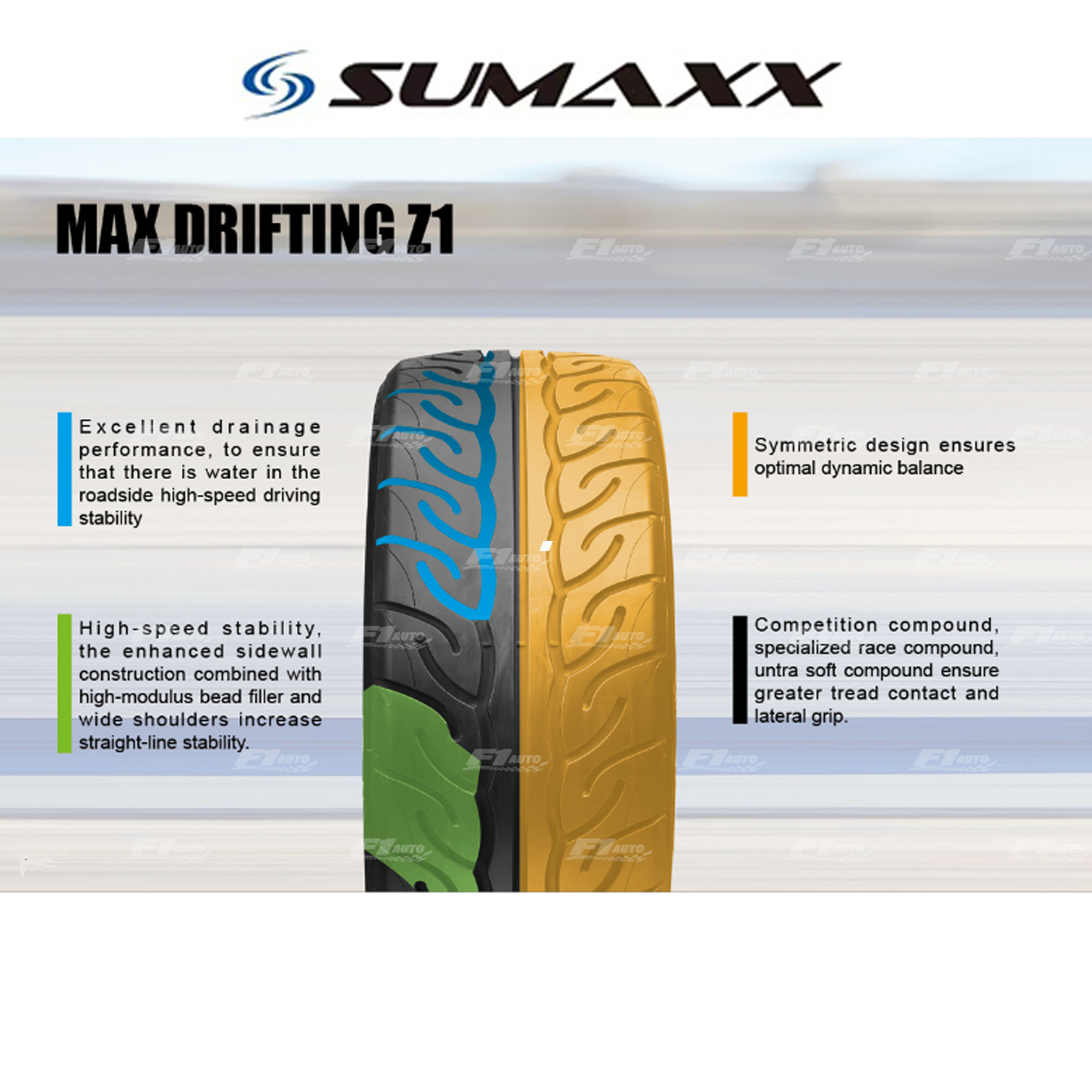 [ส่งฟรี!!] sumaxx 195/55R15 MAX DRIFTING Z1 (ยางใหม่ปี22) ยางรถเก๋งขอบ 15 ยางซอฟ ลายZ1 ฟรีของแถม ...