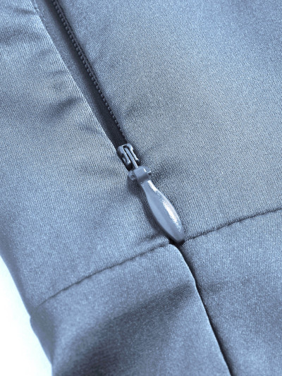 Cider Solid Satin Corset Slit Dress - MixASale