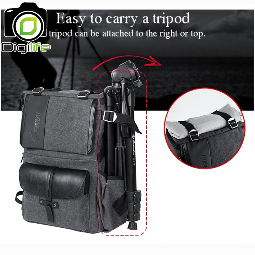 Eirmai Bag EMB-SD06-Z Canvas Backpack For Camera Flash Accessories ...