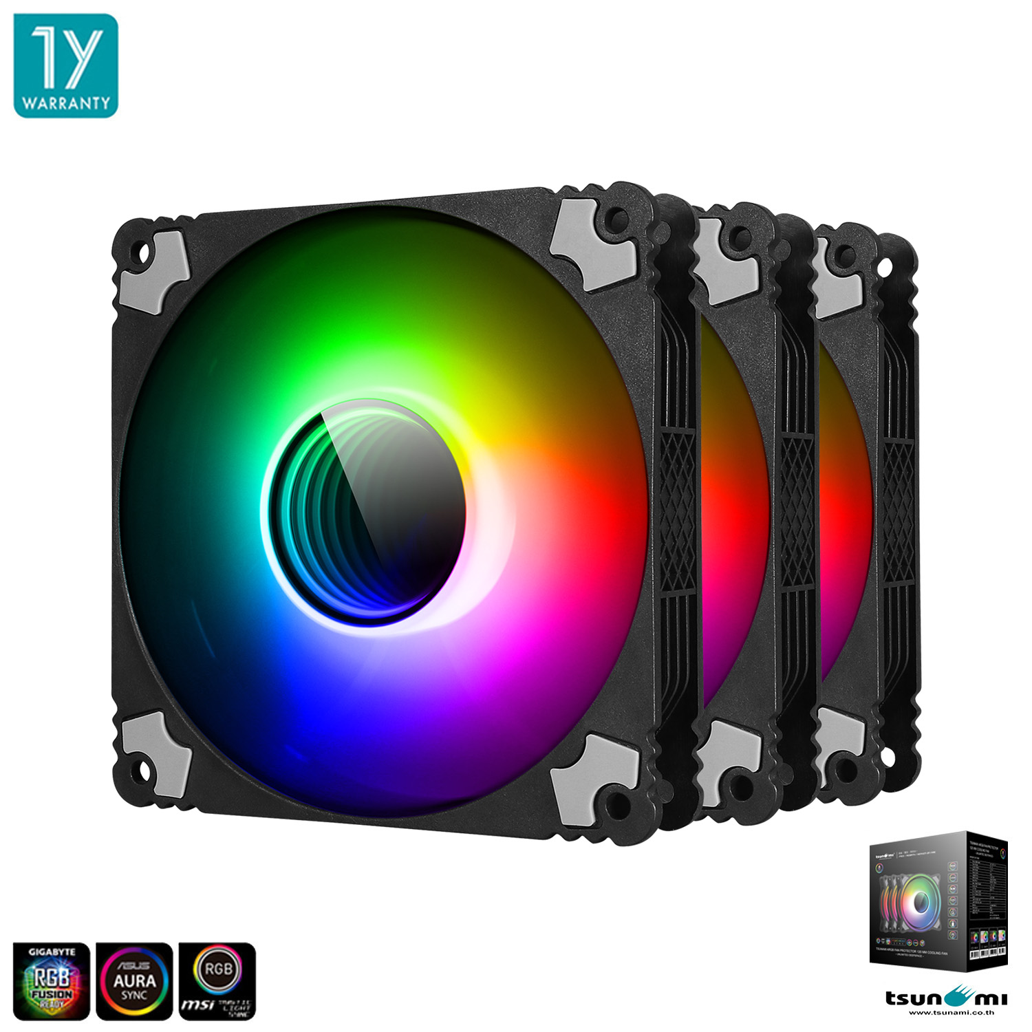 Tsunami Protector 1264K ARGB 12CM Multi-Functional Sound Sync Cooling ...