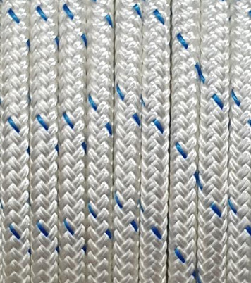 Double 16/8 braid Polyster Rope White/Blue-White/Yellow-White/Red- 8mm ...