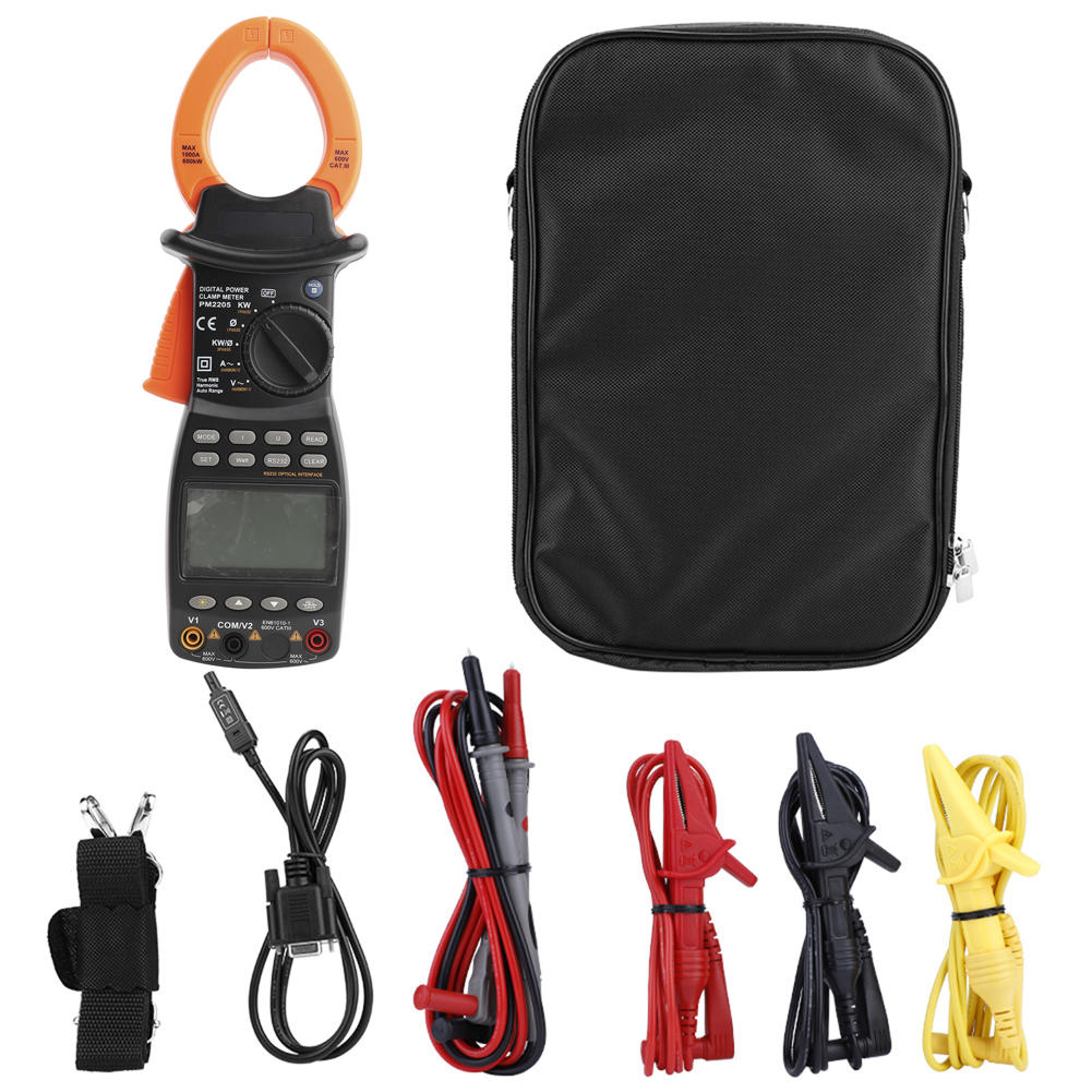 PEAKMETER MS2205 Professional 3 Phase Clamp Power Meter Harmonic Power ...