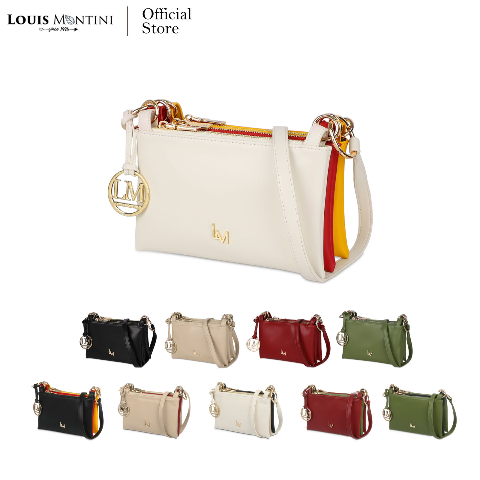 Louis Montini (Fleur De Juillet) กระเป๋าถือสะพายข้างผู้หญิง Shoulder ...