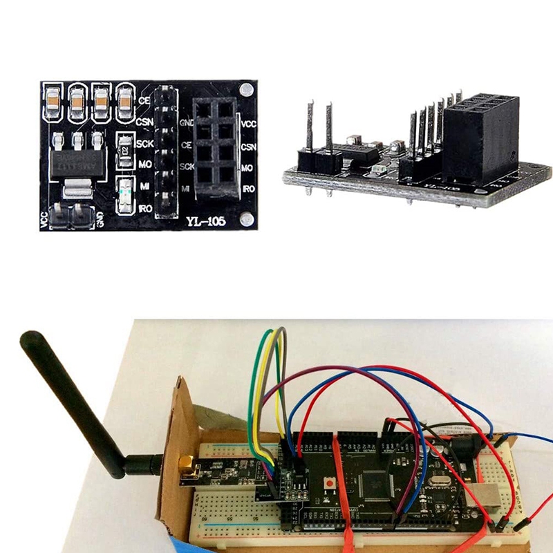 2Pcs NRF24L01+PA+LNA RF Transceiver Module with SMA Antenna 2.4 GHz ...