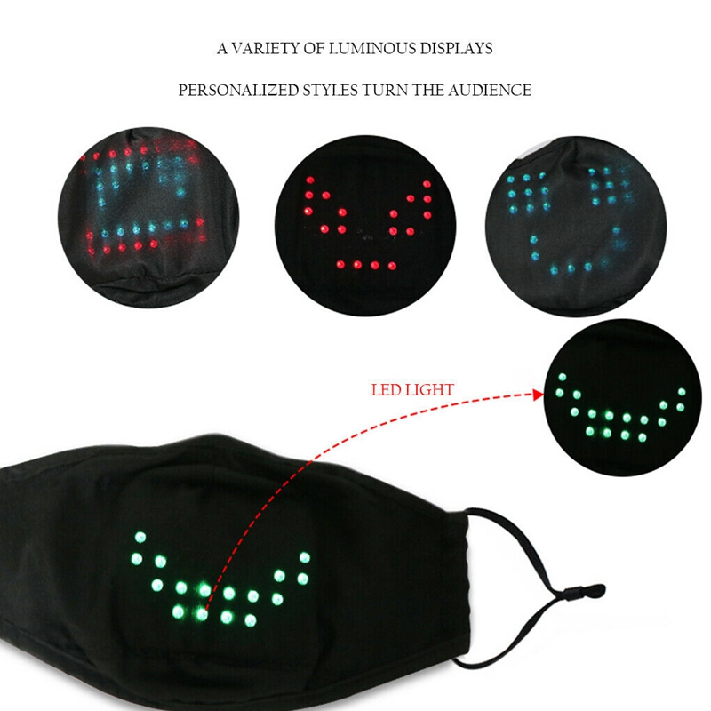 Voice Activated LED Face Mask - Imitates Lips Speaking - Outdoor ...