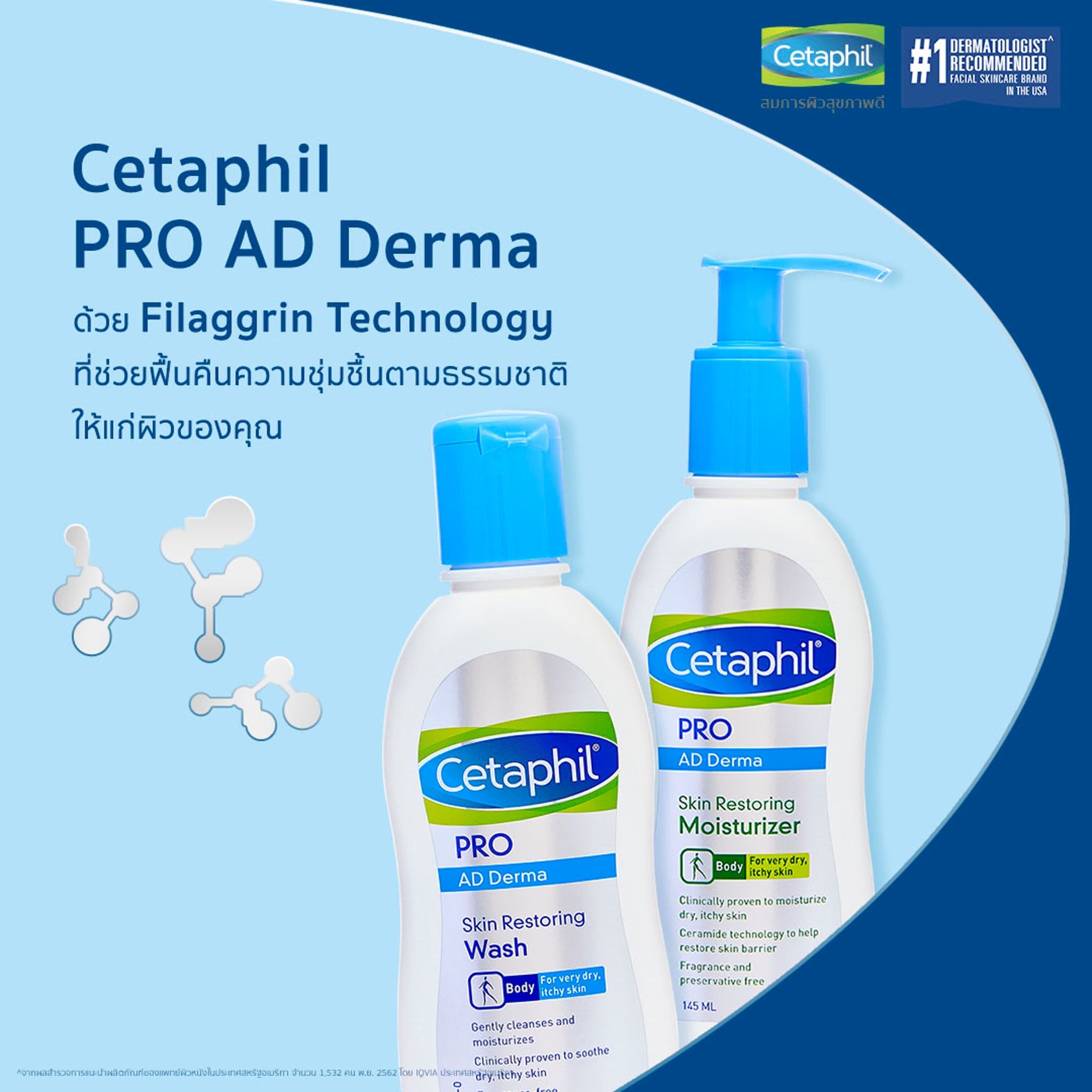 Cetaphil Pro AD Derma Skin Restoring Moisturizer 295 mlเซตาฟิล โปร เอดี ...