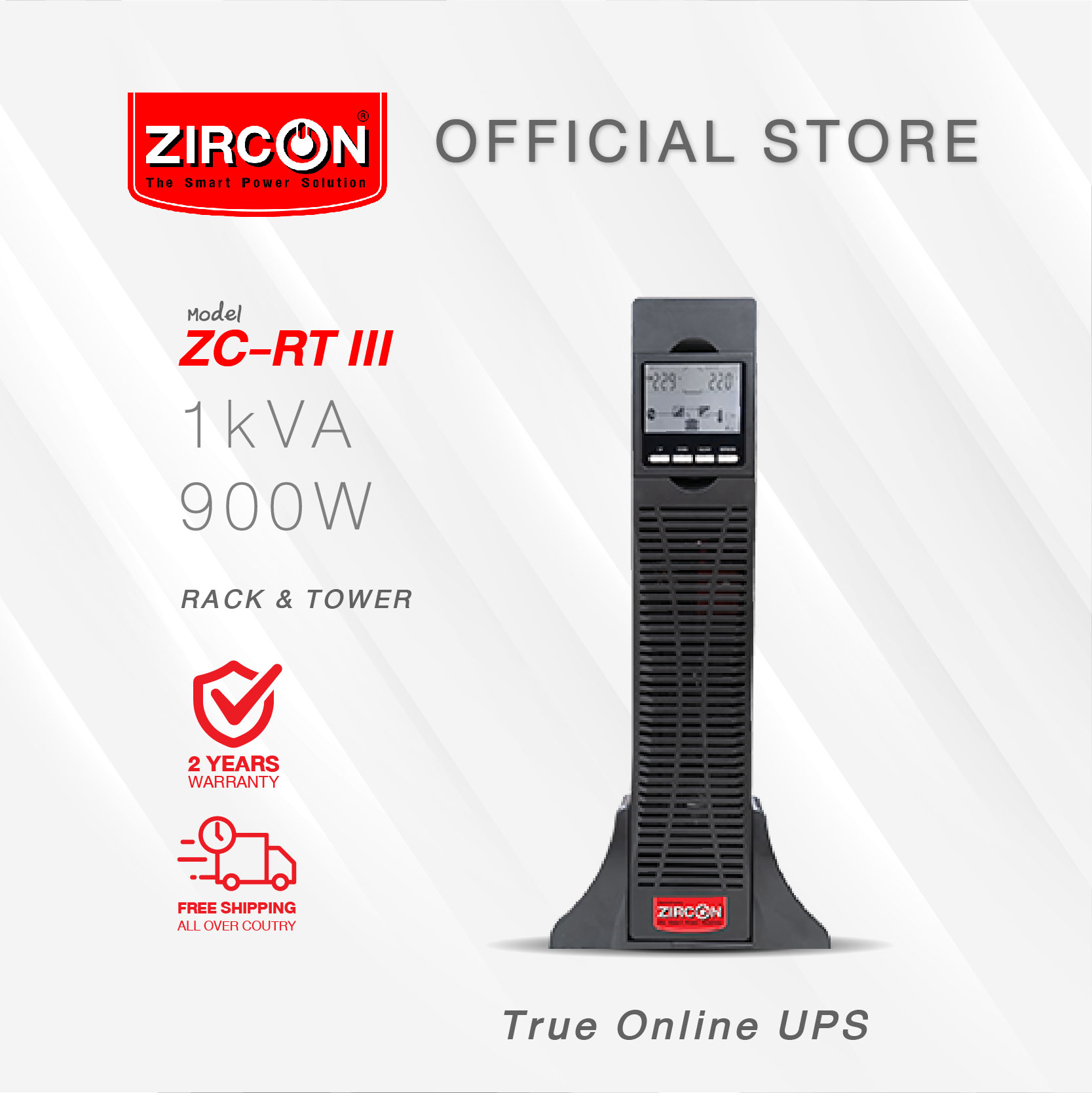 ZC-RTIII 1000VA/900W ZIRCON UPS Rack & Tower (RT) ประกัน 2 ปี | Lazada.co.th