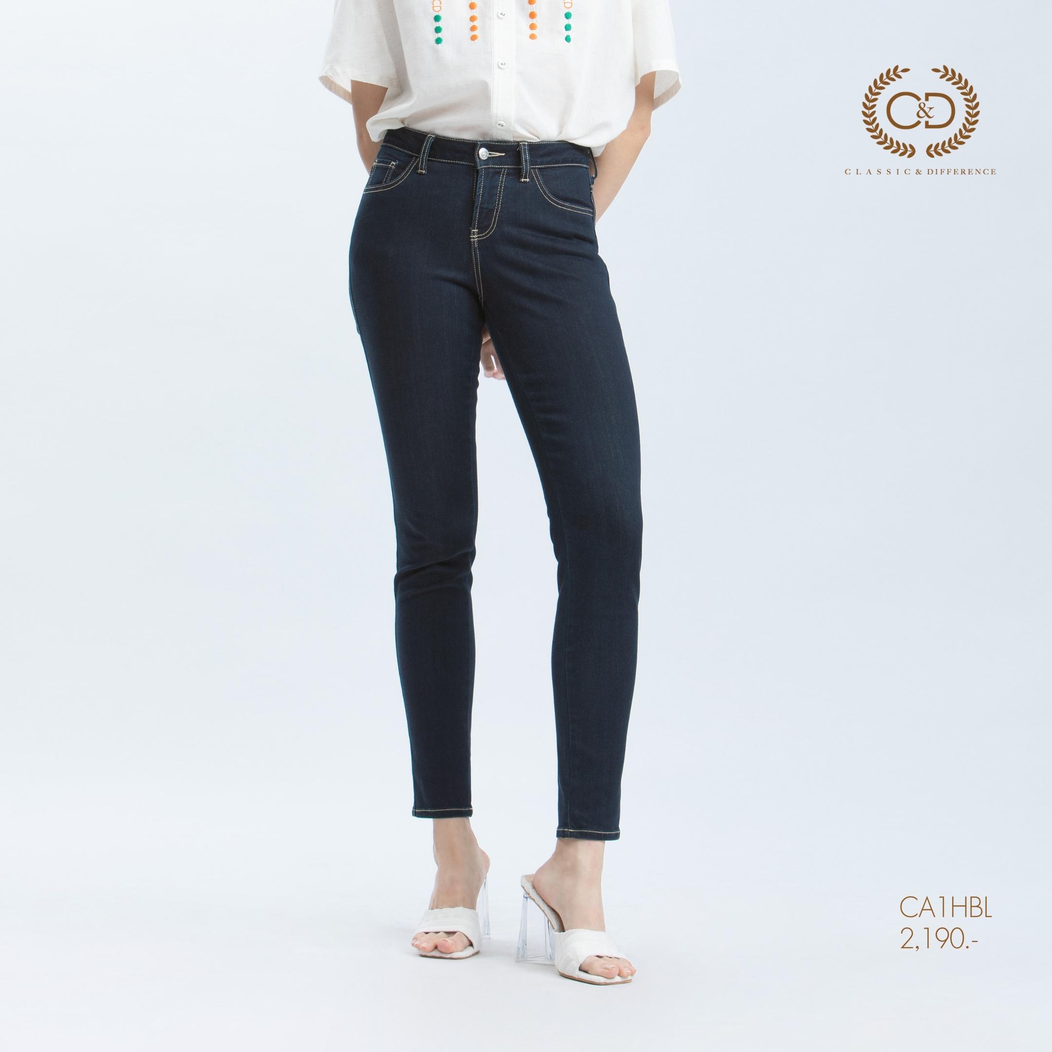 กางเกงยีนส์ กางเกงผู้หญิง CD Pants กางเกงซีแอนด์ดี กางเกงขายาว สีดำ ...