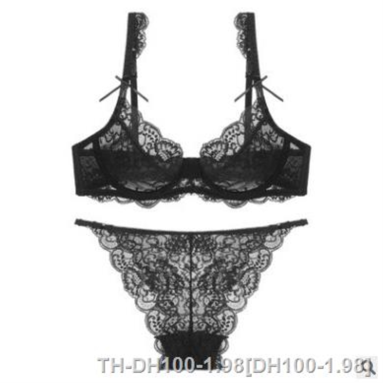 DH100-1.98 ชุดชั้นในชุดชั้นในขนาดใหญ่คัพบางพิเศษลูกไม้เซ็กซี่สไตล์วิคตอเรียดึงดูดหน้าอกขนาดเล็ก ...