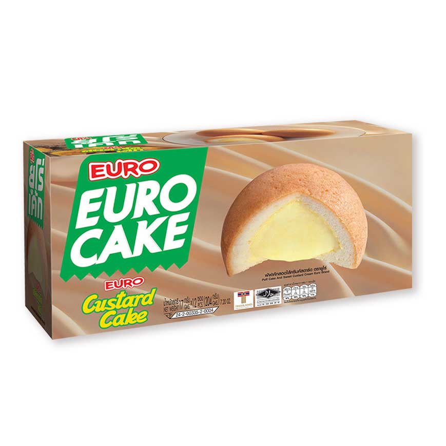 Euro Cake ยูโร่ เค้ก พัฟเค้กสอดไส้หลากรส 17g. จุ 12 ชิ้น | Lazada.co.th