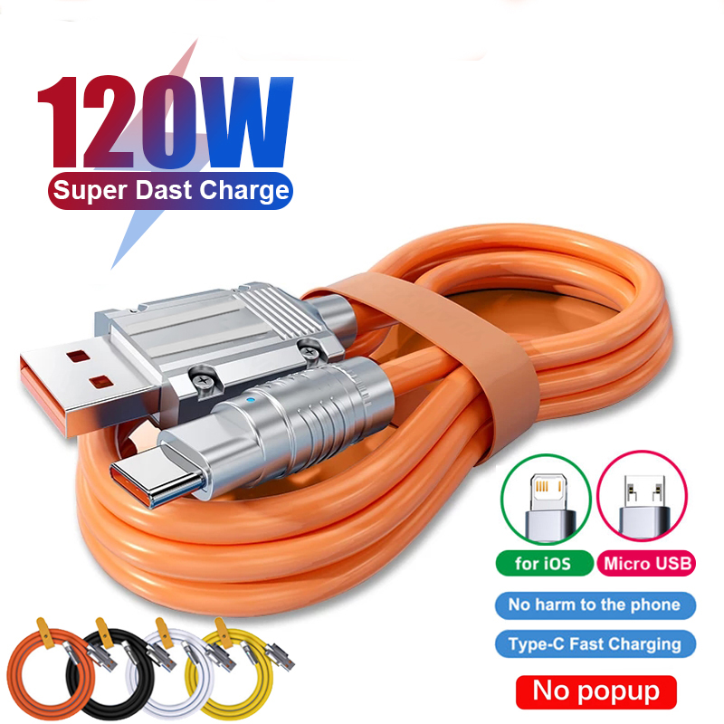 สายชาร์จเร็ว MICRO USB 120W 3A Super Fast Charge LEDสายข้อมูล Bold OD6 ...