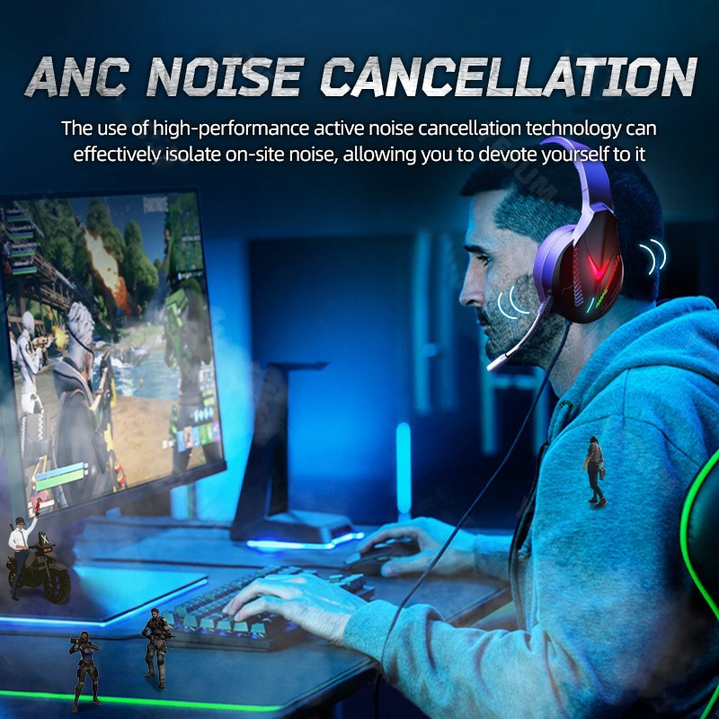 RGB Gaming Headphone with Microphone Noise Cancelling Headset Effect ...