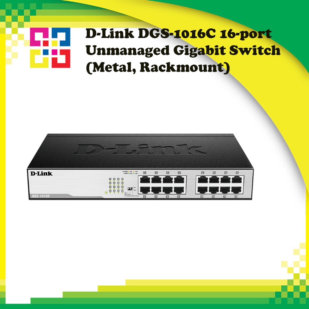 D-LINK DGS-1016C 16 Port Gigabit 10/100/1000 Mbps Unmanaged Switch ...