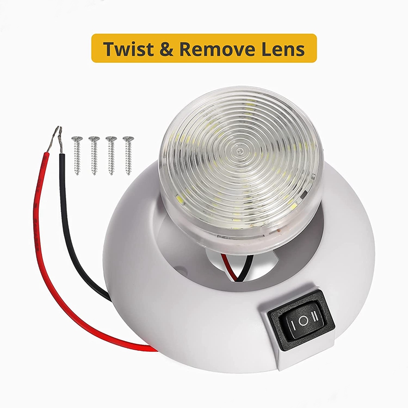 4PCS RV Round LED Dome Lights, 4 Inch Interior Roof Ceiling Awning Led ...