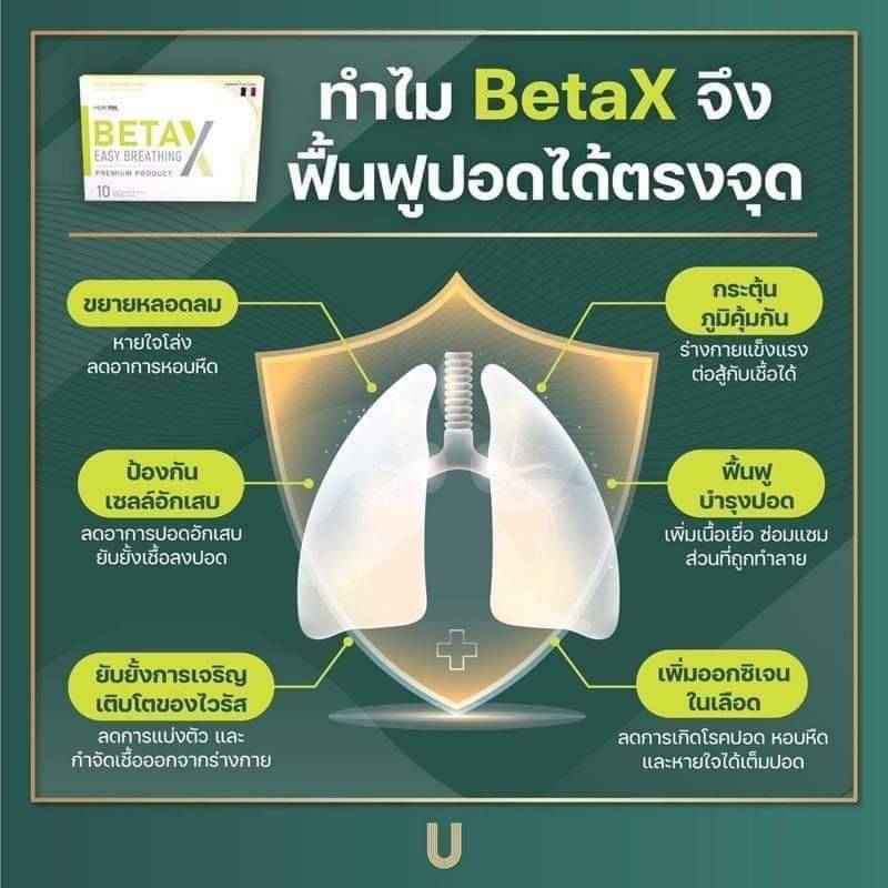 เบ้ต้าเอ็กซ์ BetaX ฟื้นฟูดูแลปอด 1กล่อง 10 แคปซูล - ชาลิสา NS - ThaiPick