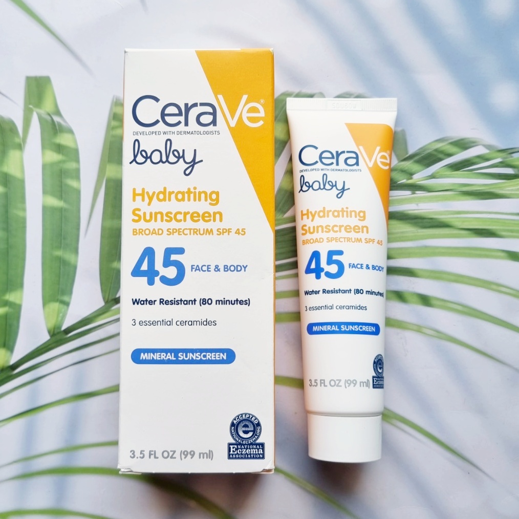 (Cerave) Baby Hydrating Sunscreen SPF 45 Face Body 99 ml โลชั่นกันแดด ...