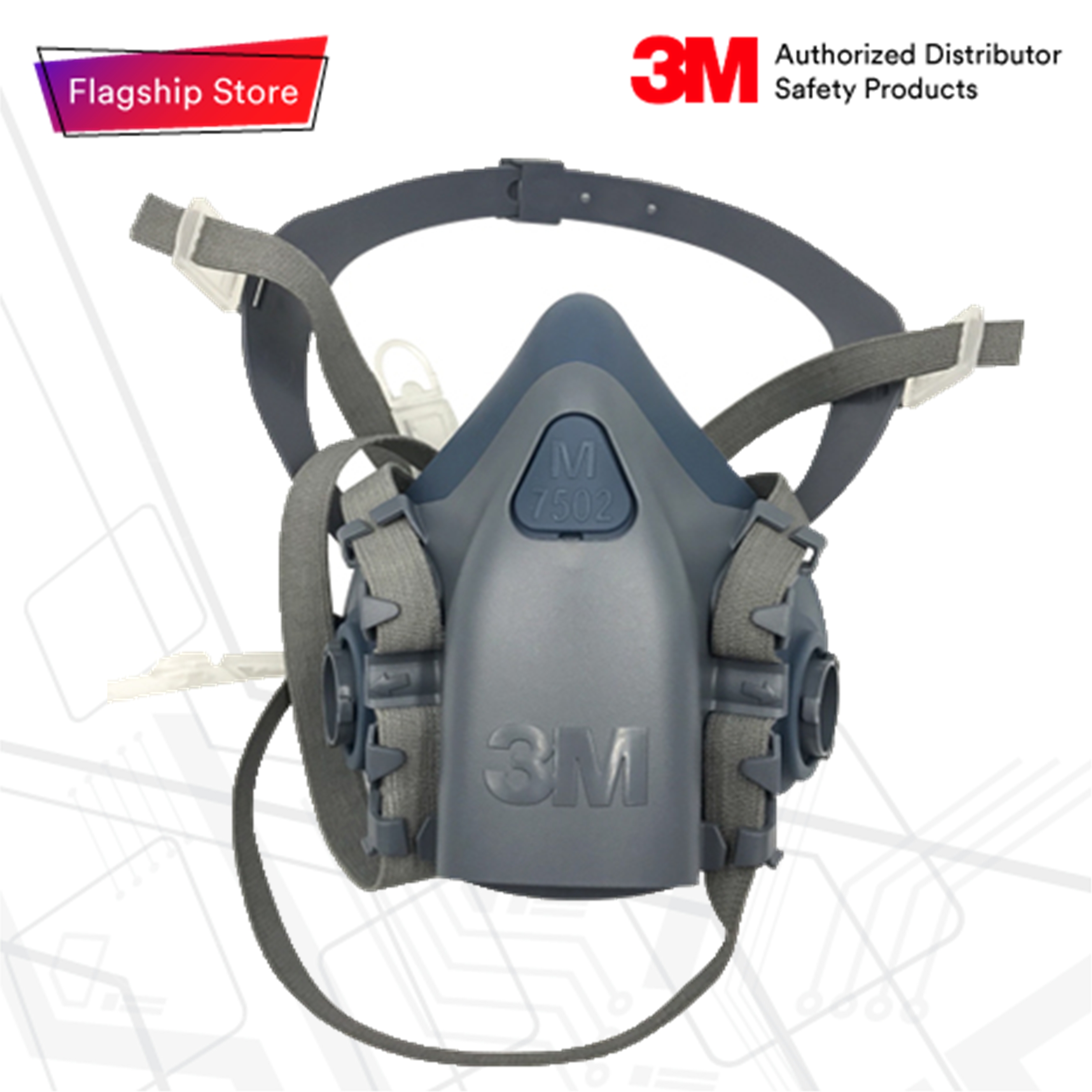 3M™ 7502 ไซส์ M หน้ากากครึ่งหน้าชนิดไส้กรองคู่ ซิลิโคน, ขนาดกลาง (เฉพาะหน้ากาก) | Lazada.co.th