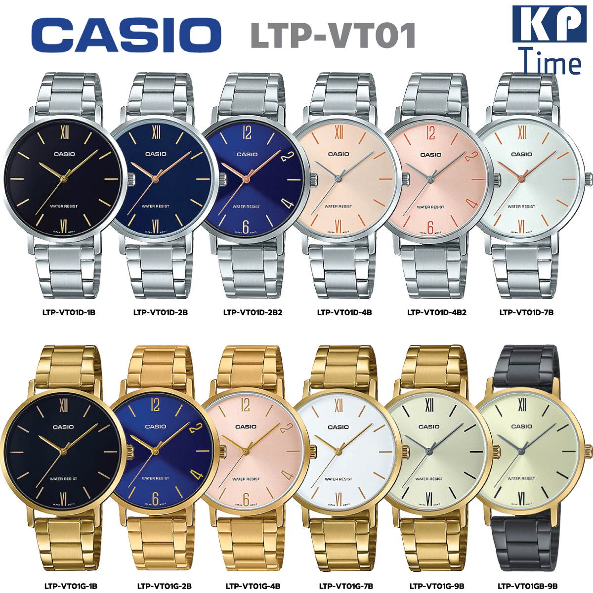 Casio นาฬิกาข้อมือผู้หญิง หน้าปัดใหญ่ สายสแตนเลส รุ่น LTP-VT01 ของแท้ประกันศูนย์ CMG - KP Time ...