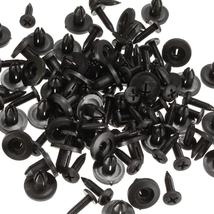 50 Car Bumper Fasteners 6mm Nylon Plastic Buckle for Toyota Panel Clamp ...